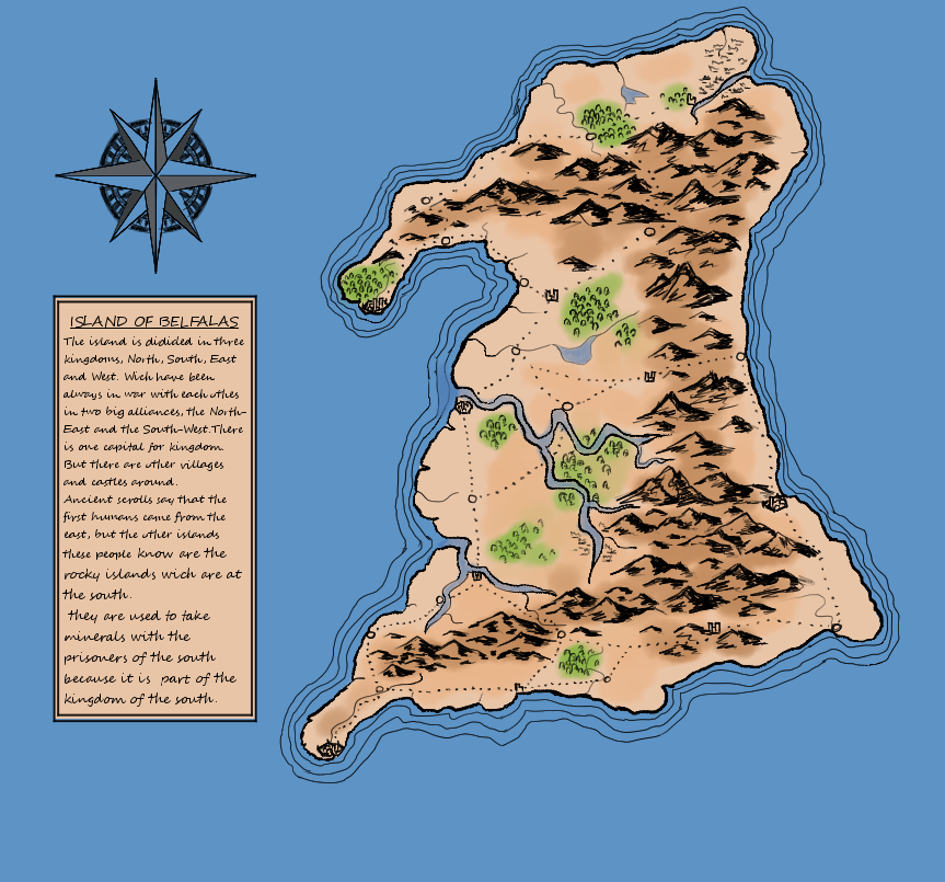 DISCOVERING THE WORLD :: Map: Island of Belfalas | Tapas