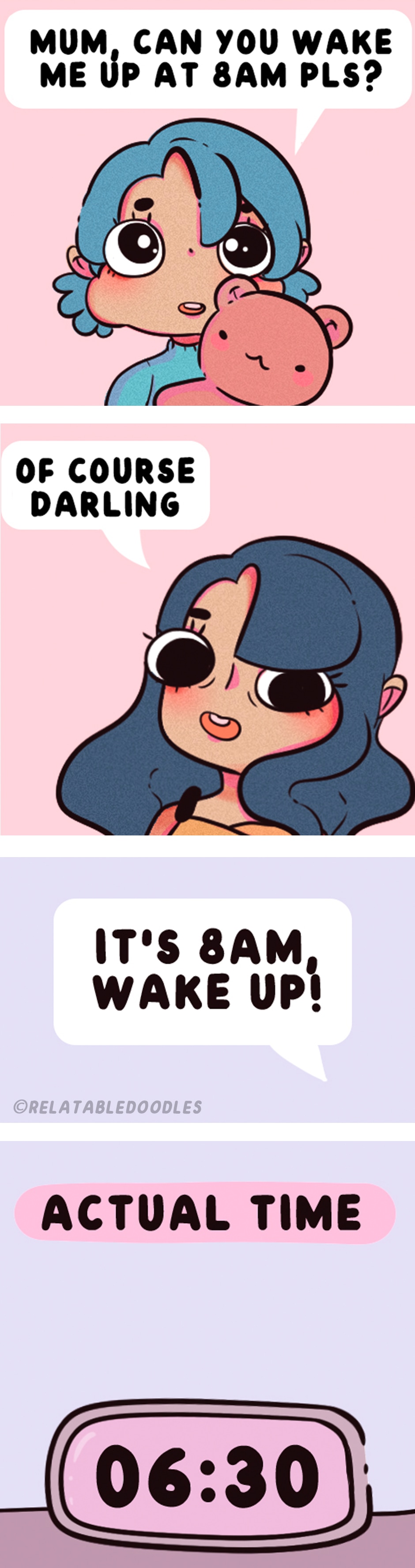 Read Relatable Doodles :: Waking up | Tapas Comics