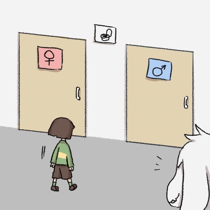 Read Undertale/Deltarune Fan Comics :: Which bathroom? (Chara edition ...