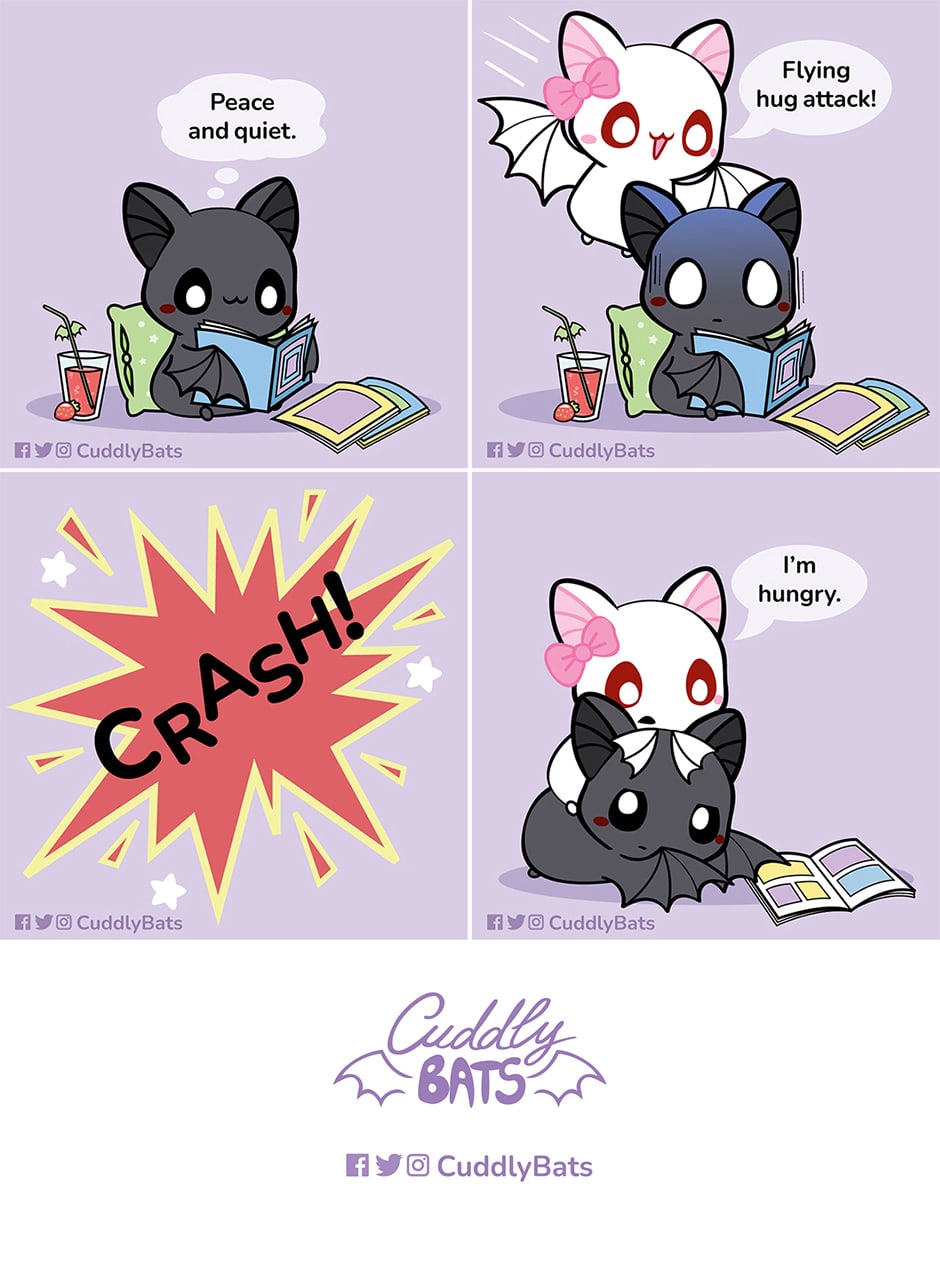 Read Cuddly Bats :: Feed me. NOW. ^^ | Tapas Comics
