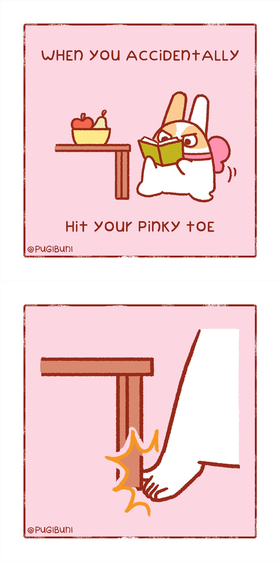 Read We are PugiBuni! :: Hitting your pinky toe | Tapas Comics