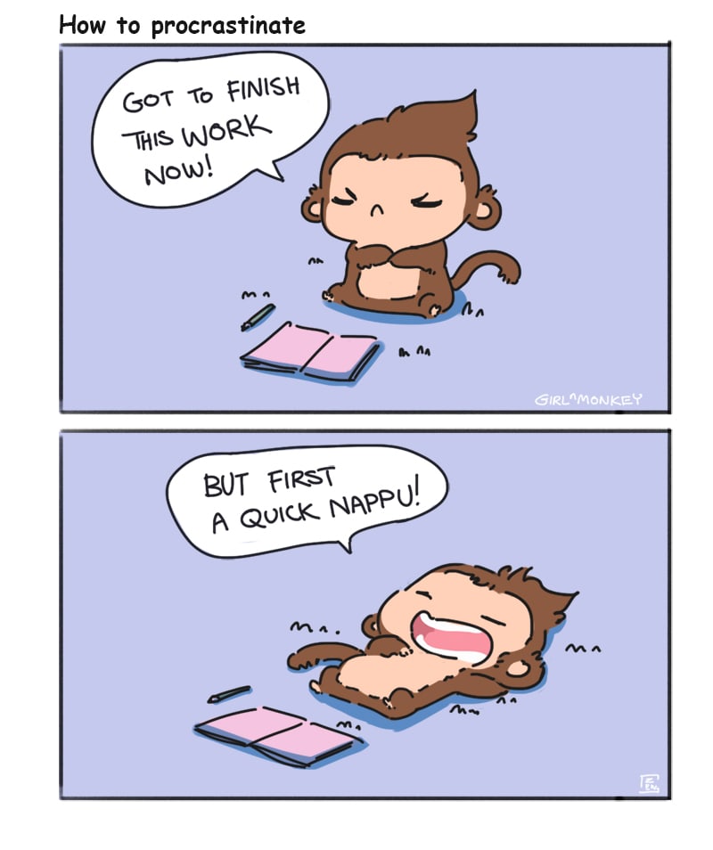 Girl and Monkey :: how to procrastinate | Tapas