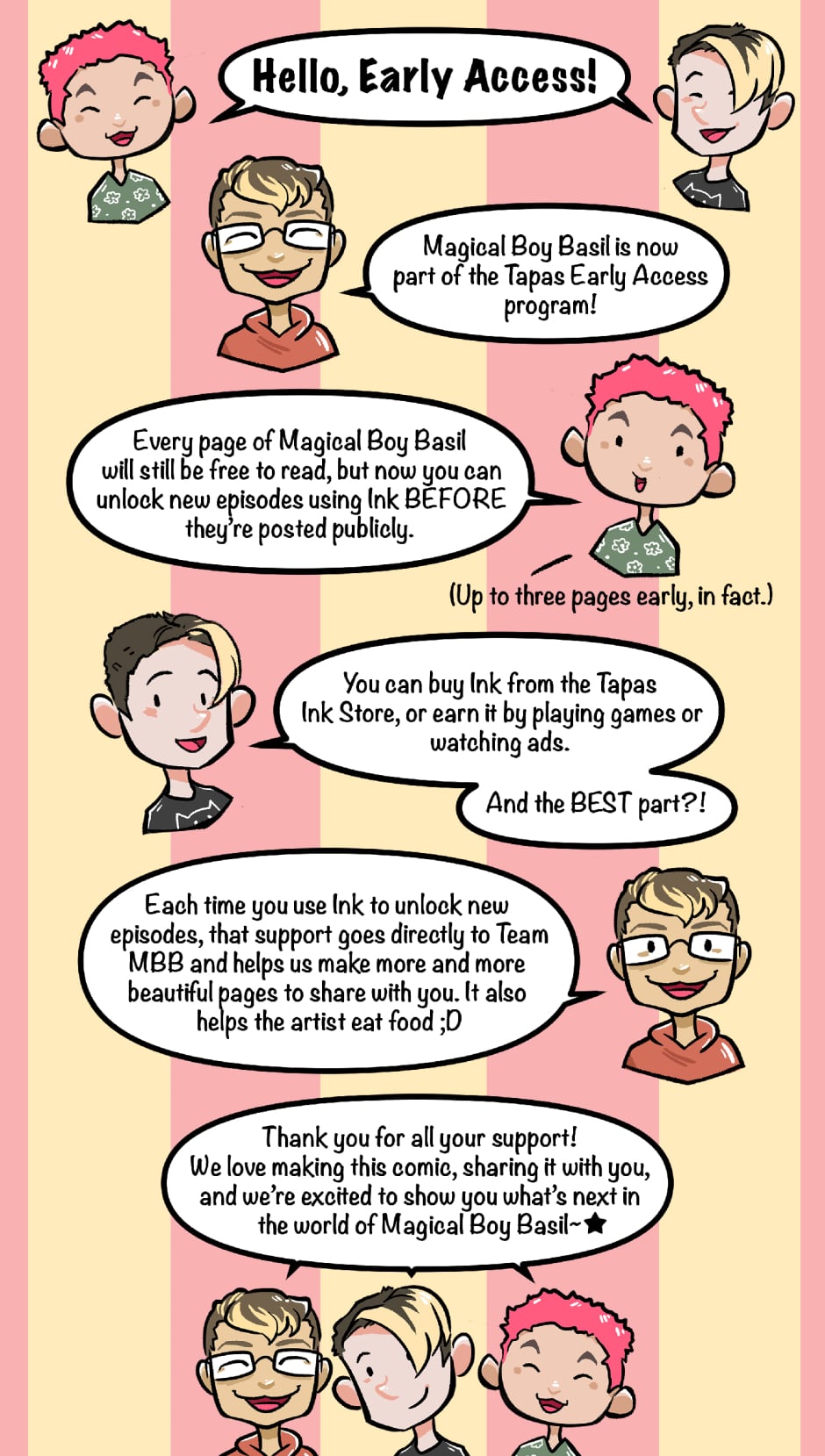 Read Magical Boy Basil :: Hello, Early Access! | Tapas Comics